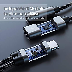 USB c to 3.5mm Headphone and Charger Adapter,2-in-1 USB C PD 3.0 Charging Port to Aux Audio Jack and Fast Charging Dongle Cable Cord Compatible with Samsung Galaxy S22 S21 S20, Google Pixel 4 3 XL