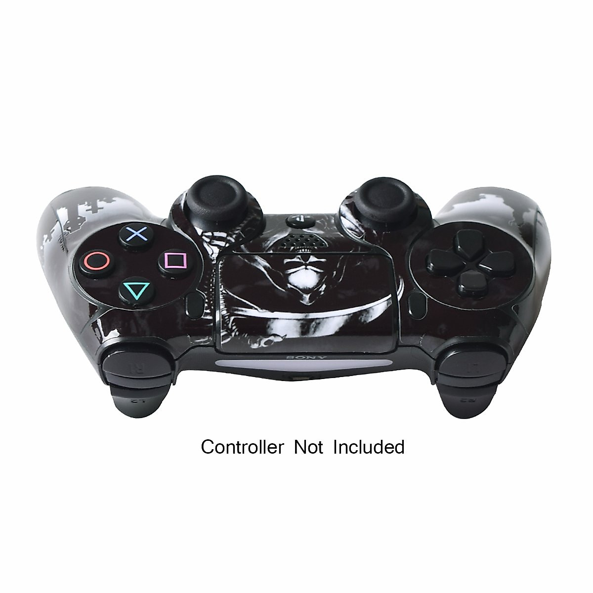 GameXcel Skins Compatible with PS4 Controller - Stickers Compatible with Playstation Dualshock 4 - Decals Cover Skin Accessories Compatible with PS4 Slim Controllers - Reaper Black