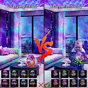 Rechargeable Star Projector, Galaxy Projector for Bedroom, Starlight Projector with Remote Control, Music Speaker & White Noise, 14 Colors LED Night Lights Gift for Kids Room, Christmas, Room Decor