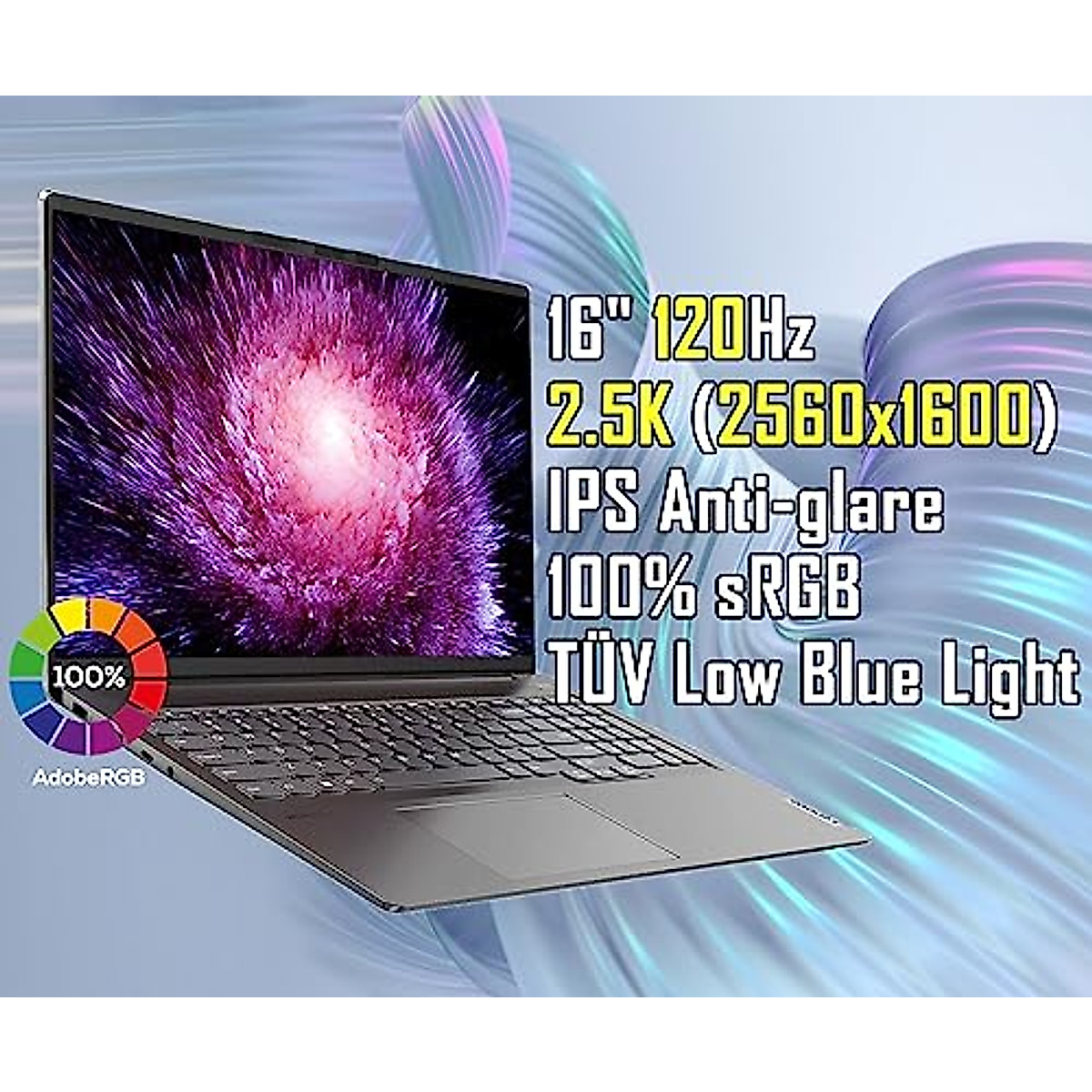 Lenovo IdeaPad 5 Pro 16" Slim Laptop, 16:10 QHD+ 120Hz IPS 350Nits 100% sRGB Display, R5-6600HS, RTX 3050, TÜV, Backlit KB, Win 11 W/Mouse Pad(16GB RAM-2TB SSD)