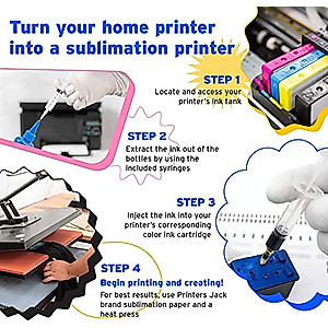 Printers Jack Sublimation Ink Refill Eco for Epson EcoTank Supertank Printers ET-2720 ET-2760 ET-2750 ET-15000 ET-4700 ET-3760 WF-7710 WF-7720 400ml/Anti-UV/Eco Series/Offer Free ICC