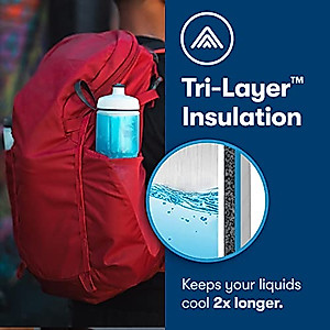 Polar Bottle Gym Sport Insulated Water Bottle - BPA-Free, Sport & Bike Squeeze Bottle with Handle (Fly Dye - Electric Blue, 24 oz), LDPE, TPU