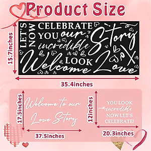 Wedding Welcome Signs Wedding Stickers Welcome to Our Love Story Sign Decals Selfie Mirror Decals for Wedding Party Borad Just Married Sign for Wedding Signage Mr and Mrs Decals Reception Decor(White)