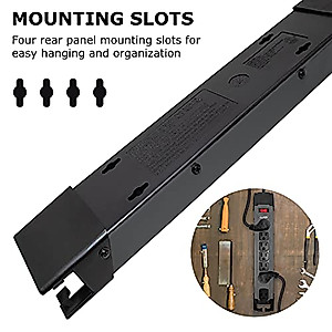 Digital Energy 25-FT 7 Outlet Metal Surge Protector Power Strip 14 AWG Extension Cord, 1350 Joules, Heavy Duty Workshop Mountable Built in Cord Management, Grey