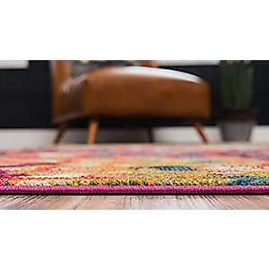 Unique Loom Jardin Collection Colorful, Vibrant, Abstract, Modern Area Rug, 3 ft 3 in x 5 ft 3 in, Multi/Blue