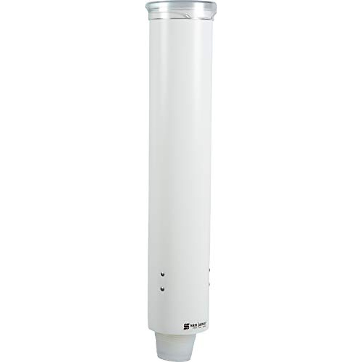 San Jamar C4160WH Small Pull-Type Water Cup Dispenser, Fits 3 to 4-1/2 oz Cone Cups and 3 to 5 oz Flat Bottom Cups, White