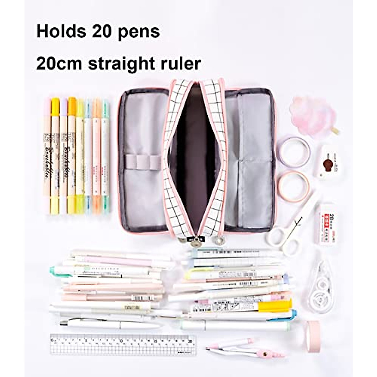EHOPE Large Capacity Pencil Case Big Capacity Pouch Portable Large Storage Pen Case Pencil Bag for Office Travel Holder Box (Balck)