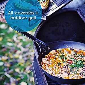 BK Pre-Seasoned Black Steel Carbon Steel Induction Compatible 8" Frying Pan Skillet, Oven and Broiler Safe to 660F, Durable and Professional, Black