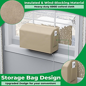 Forestchill 2 Pcs Window Air Conditioner Cover for U-shaped Window AC Unit, Upgraded Insulated Outdoor & Indoor Window AC Covers Set, Full Coverage and Weatherproof for Winter