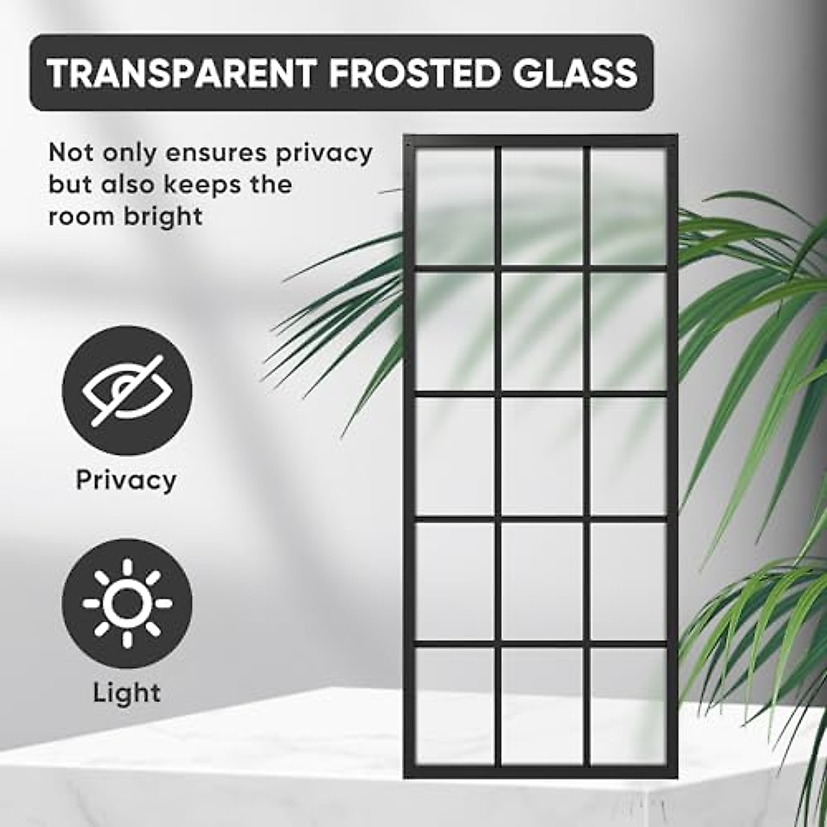 BARNSMITH Bypass Double Glass Barn Door 84 x 84 in with 7.5FT Side-Mounted Hardware Kit, 2 Sets of 42x84 Frosted Glass Aluminum Frame Barn Door,Assemble Required (2 * 42inx 84in)