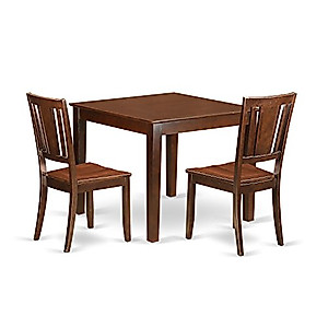 East West Furniture OXDU3-MAH-W Dining, 3-Piece Sets