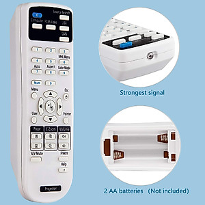 MYHGRC Projector Remote Control for Epson Projector PowerLite E20 119W X49 W49 118 982W 1288 EB-720 EB-L200X EB-L520U BrightLink 1480Fi 1485Fi EB-725Wi 735Fi 725Wi EX3280 Home Cinema 880 880X