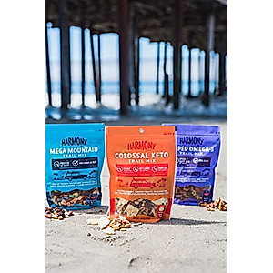 Harmony Trail Mix Variety Pack with 13-Oz. Mega Mountain, 10-Oz. Colossal Keto, and 10-Oz. Amped Omega-3 Trail Mix