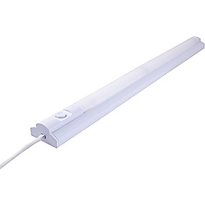 Enbrighten 16 Inch LED Premium Under Cabinet Light Fixture, Plug-In, Bright White 3000K, 384 Lumens, Plastic Housing, On/Off Switch, Perfect for Kitchen, Home Office, Garage, Workbench & more, 26535