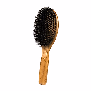 Redecker Oval Hairbrush with Wild Boar Bristles and Waxed Olive Wood Handle, 8-5/8-Inches