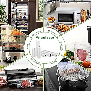 Vtuuu Vacuum Sealer Bags for Food Saver Vacuum Sealer Bags Rolls 3 Pack (6", 8", 11") x 26 ft Each BPA-Free-Puncture-Resistant and Food-Safe Compatible with Most Vacuum Sealers