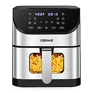 Air Fryer 6.2 QT Oilless AirFryer 1500W Electric Healthy Oven Cooker Large Capacity with Visible Cooking Window, 10 Presets in One Touch , Digital Control, Customerizable Cooking, Non-Stick Basket, Included Recipe
