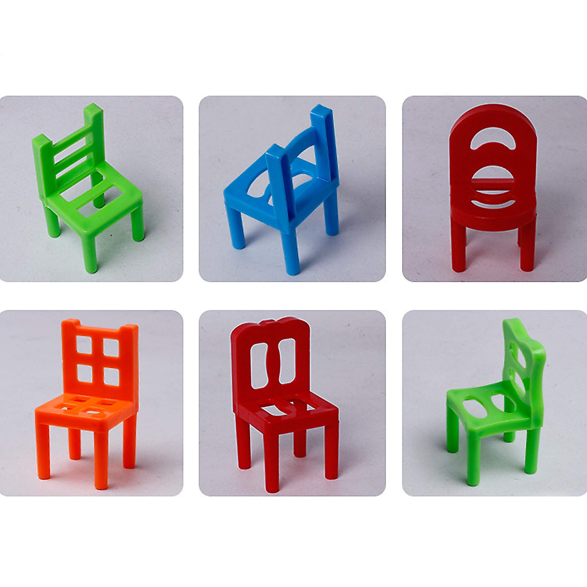 Carykon 36 PCS Children Stacking Chairs DIY Balance Chair Stool Parent-Child Gathering Puzzle Board Game Early Childhood Educational Chair Stacking Toys