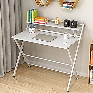 NDGDGA Gaming Desk, Writing Computer Desk, Home Office Writing Table, Folding Laptop Table for Home Study Office, Notebook Desk Desktop, Gamer Workstation (White, 31.5 x 19.7 x 28.5 inches)
