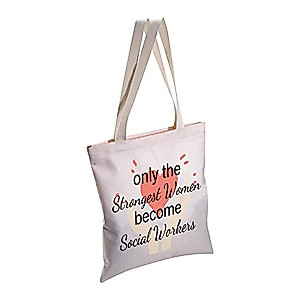 MBMSO Social Worker Tote Bag for Women Social Work Appreciation Gifts Social Worker Graduation Gifts Shoulder Shopping Bag (Social Worker TB)
