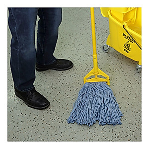 Boardwalk BWK2020B #20 Cut-End Standard Head Cotton/Synthetic Fiber Mop Head - Blue (12/Carton)