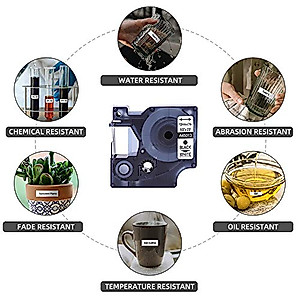6-Pack Compatible Dymo D1 Label Tape 45013 S0720530 Replace for DYMO D1 A45013 Refills，Black on White,1/2 Inch x 23 Ft for Dymo LabelManager 160 420P 210D 280 360D PnP Label Maker