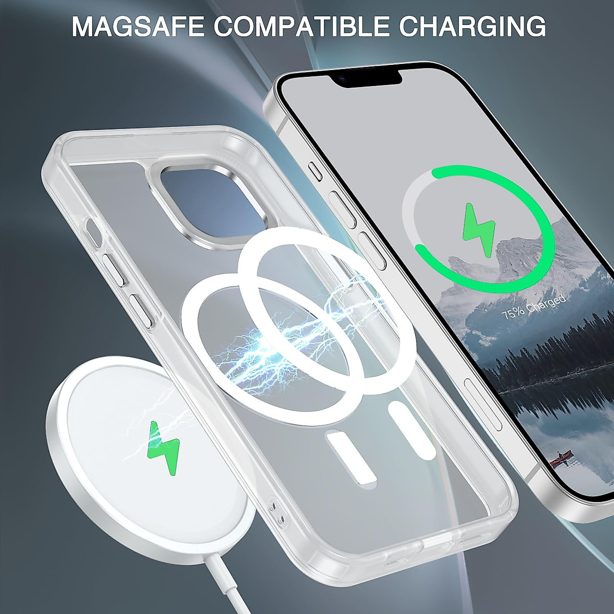 BENTOBEN Magnetic for iPhone 13 Case & iPhone 14 Case [Compatible with Magsafe] Translucent Matte Phone Case iPhone 13/14 Slim Shockproof Women Men Protective Cover for iPhone 13/14 6.1", White