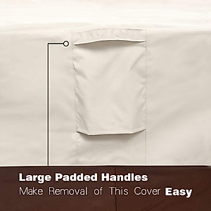 Vailge 2-Seater Heavy Duty Patio Deep Bench Loveseat Cover,100% Waterproof Outdoor Deep Sofa Cover, Lawn Patio Furniture Covers with Air Vent, Medium (Deep), Beige & Brown