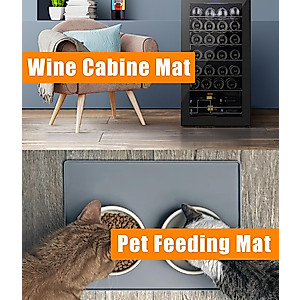Mini Fridge Mat, 24''x24'' X0.8'' Mini Fridge Drip Trays Mat for Carpet Floor, Under Refrigerator Mat AC Conditioner Drip Pan, Silicone Mat for Refrigerators, Washing Machines, Dryers, Wine Coolers