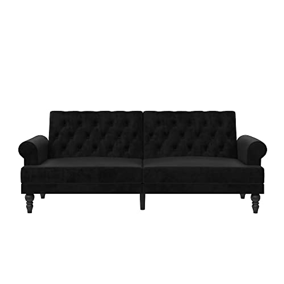 Novogratz Cassidy Upholstered Futon, Black Velvet