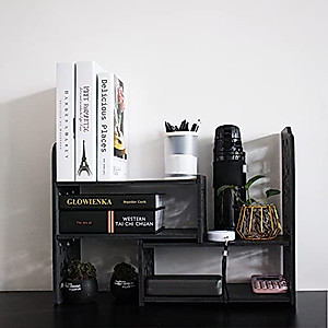 YGYQZ Small Bookshelf for Desktop Storage, Mini Cute Office Desk Shelves White Versatility Organizers for Women, Kids