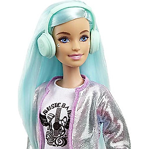 Barbie Career of the Year Music Producer Doll (12-in), Colorful Blue Hair, Trendy Tee, Jacket & Jeans Plus Sound Mixing Board, Computer & Headphone Accessories, Great Toy Gift