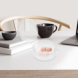 PLAFOPE 10pcs Pp Round Earplug Storage Containers Plastic with Cover Storage Box for Small Accessories