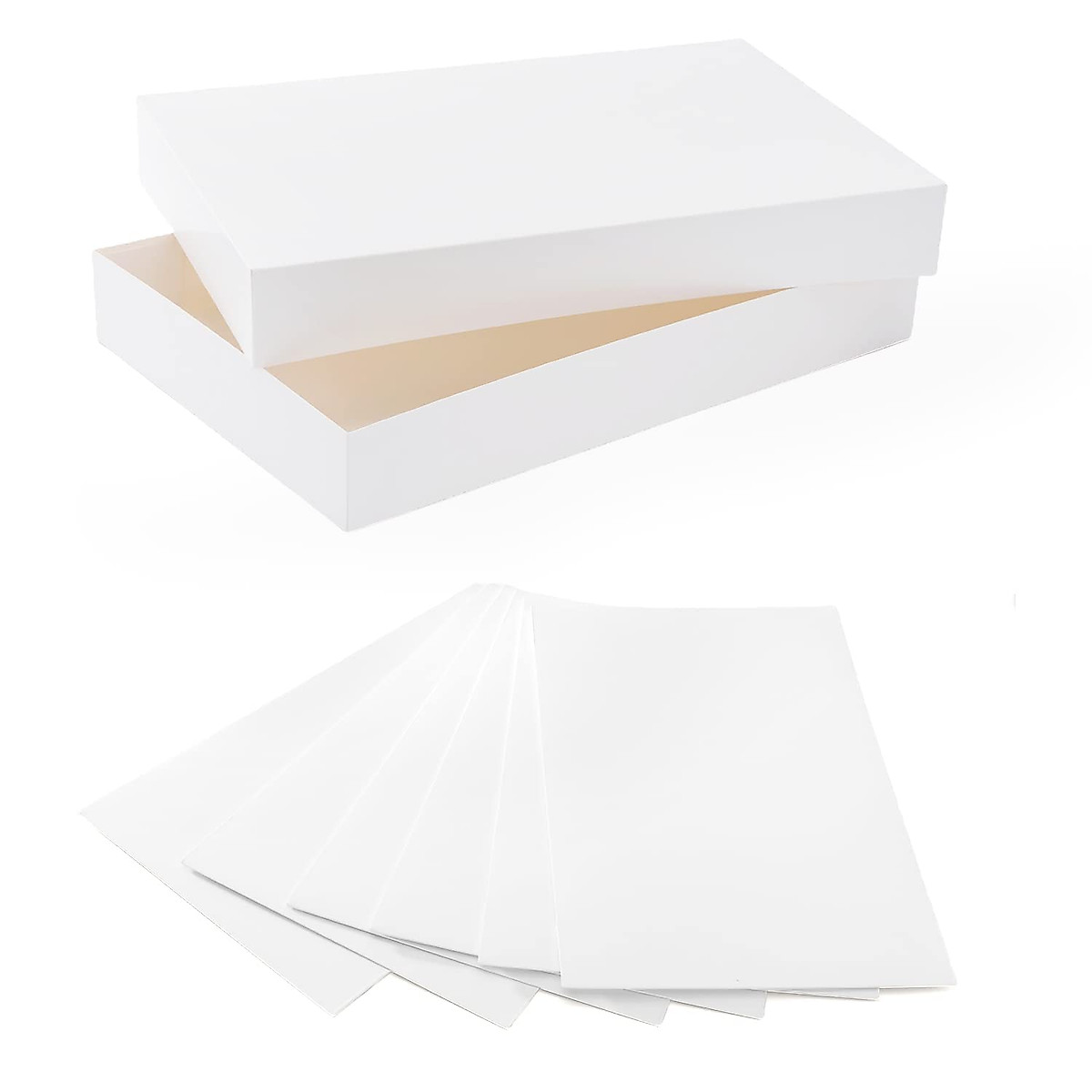 JOYIN 18 Christmas White Cardboard Gift Boxes with Lids for Xmas Holiday, Festive Wrapping, Clothes, Present Boxes and DIY Dessert Boxes