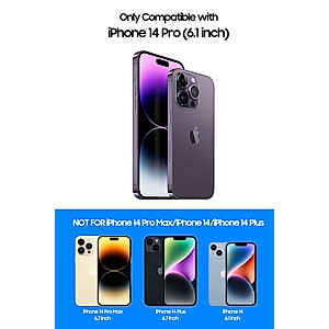 LEKEVO Frameless Fit for iPhone 14 Pro Case with Camera Lens Protector, Slim Soft TPU Shockproof Phone Cover, Minimalist Yet Protective Bumper Shell (Purple)