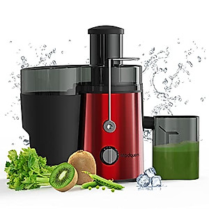 Modquen Juicer Machine, Centrifugal Juice Extractor for Fruit Vegetable, Easy to Clean, BPA-free, 800W (Red)