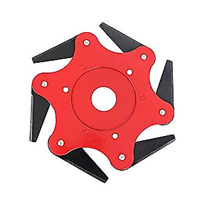 OXT Steel Trimmer Head, Premium 6 Steel Razors Trimmer Head, Upgraded Universal Weed Eater Blades Metal, 65Mn Professional Steel Razor Trimmer Head (Red)