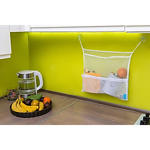 Bath Toy Organisers - Large Size Storage Net Bags for Baby Bathtub Toys - Set of 2-4 Ultra Strong Suction Cups - Bathroom & Shower Caddy Holder - Multi-Use for Kids Toddlers