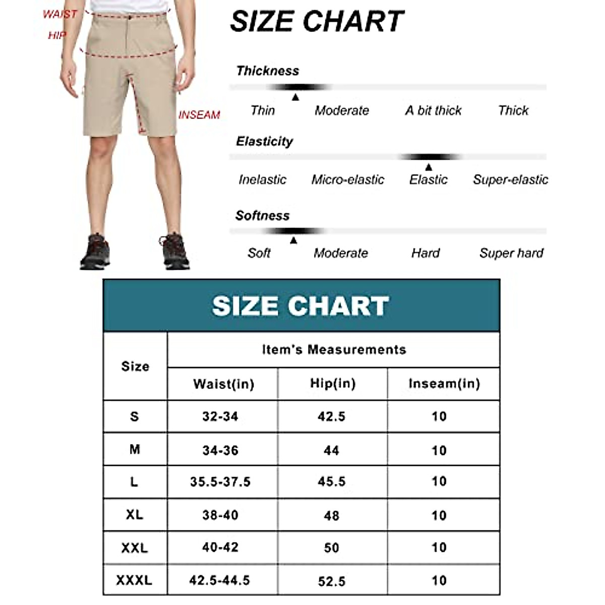 Libin Men's Outdoor Hiking Shorts Lightweight Quick Dry Stretch Cargo Shorts Travel Fishing Golf Tactical Shorts, Grey L