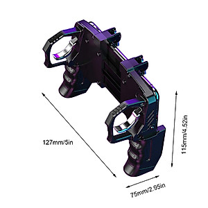 maojin K21 PUGB Helper 4 Finger Linkage Game Handle, Peace Elite Fast Shooting Button Controller for PUBG Rules of Survival Game Trigger Joystick Gamepad for Phone