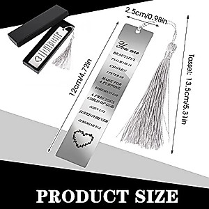 TIESOME Christian Bookmark Gifts for Women Inspirational Bible Verse Bookmark Two-Sided Straight Rulers Metal Bookmarks Book Lovers Birthday Christmas for Friend Bookworms Book Club Religious Gift