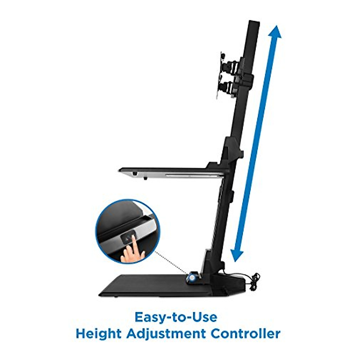 Mount-It! Motorized Sit Stand Desk Converter - Dual Monitor