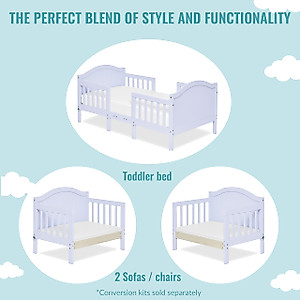 Dream On Me Portland 3 In 1 Convertible Toddler Bed in Lavender Ice, Greenguard Gold Certified