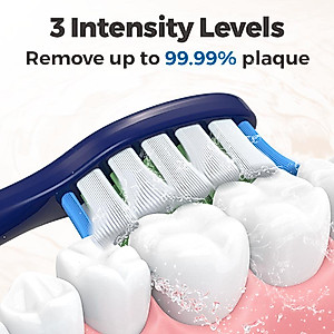 Hyslor Electric Toothbrush, Sonic Electric Toothbrush for Adults, 330 Days on Single Charge, 5 Modes & 3 Intensity Levels, Pressure Sensor, 2-Minute Timer, 30-Second Interval, Smart Memory Mode, IPX7