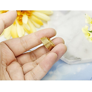 MILACOLATO Gold Rings for Women | 1mm Thin Stainless Steel Bands Rings | Midi Thumb Pinky Toe Stacking Kunckle Rings 7Pcs | Rounded Comfort-Fit Size 3/4/5/6/7/8/9