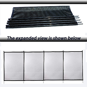 12x4 Ft Pool Barrier Fence, Removable Swimming Pool Fence for Inground Pools, DIY Pool Fencing Multi-Function Safety Fence Black Mesh Pool for Yard, Garden,Patio, Pools, with Section Kit
