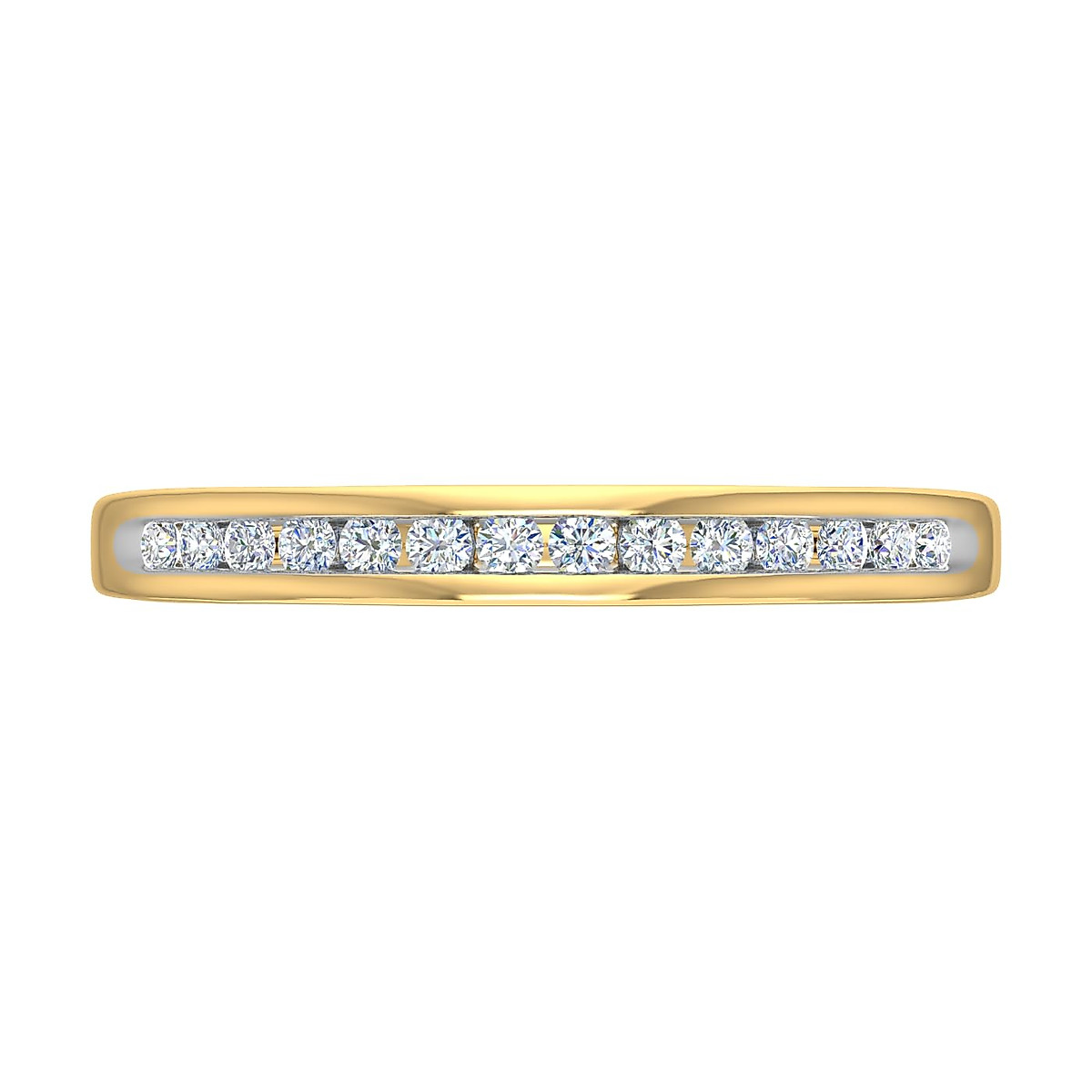 1/5 Carat Channel Set Diamond Wedding Band Ring in 10K Yellow Gold (Ring Size 7)