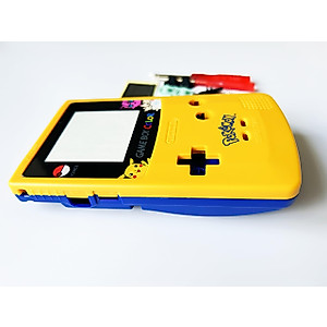 JMXLDS New Full Housing Shell Case Cover Pack with Buttons Sticker Replacement for Game boy Color GBC Repair Part-Yellow&Blue.