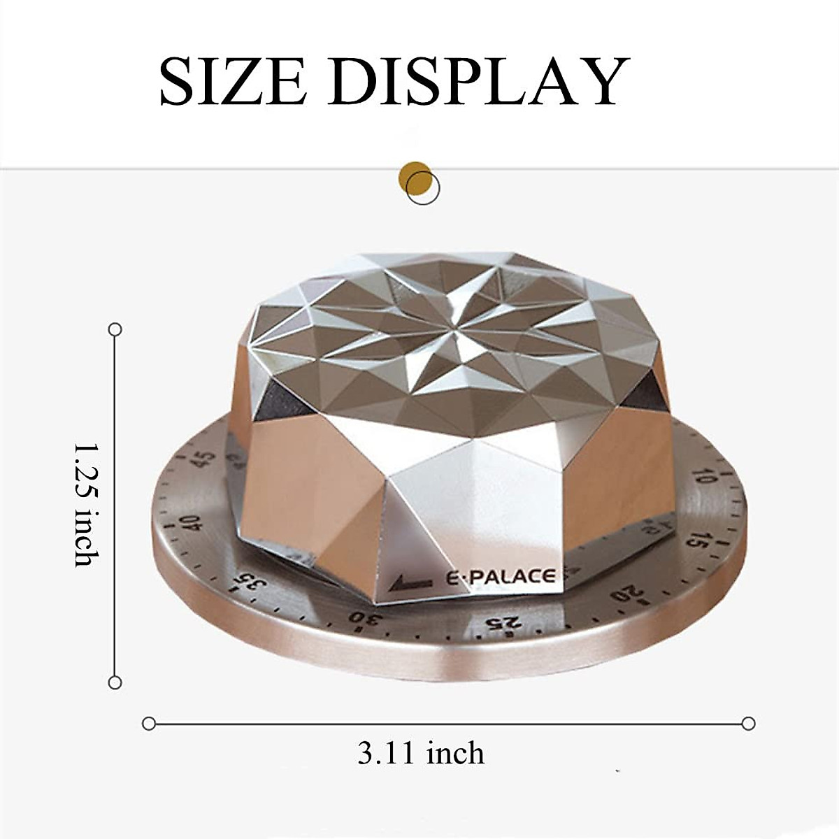 Magnetic Kitchen Timer for Cooking, Mechanical Countdown Timer with Loud Alarm, Stainless Steel 1 Hour Visual Timer for Home Baking, Egg, Oven