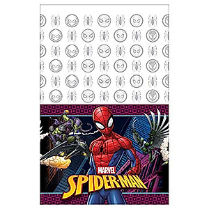 Spider Man Webbed Wonder- Napkins, Plates, Table Cover Party Bundle for 16 People - Includes 1 Maze Game Activity Card by ClassicVariety